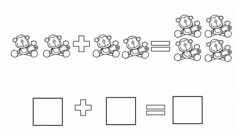 Учимся считать — карточки с заданиями для 1 класса — Все для детского сада
